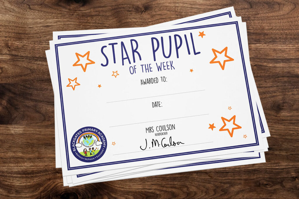 Star Pupil Certificates – School Creative